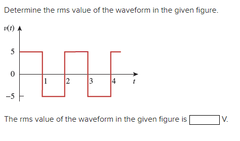 Solved Determine the rms value of the waveform in the given | Chegg.com