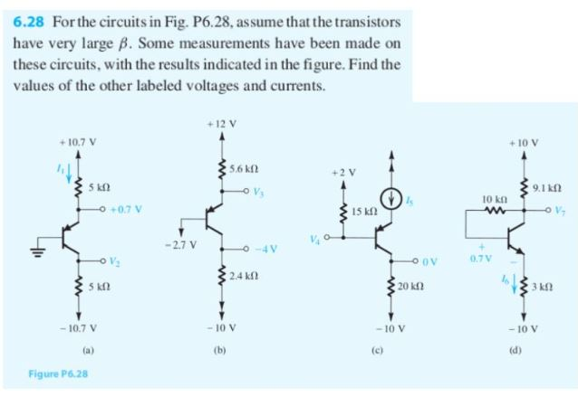 Solved 6.28 For the circuits in Fig. P6.28, assume that the | Chegg.com