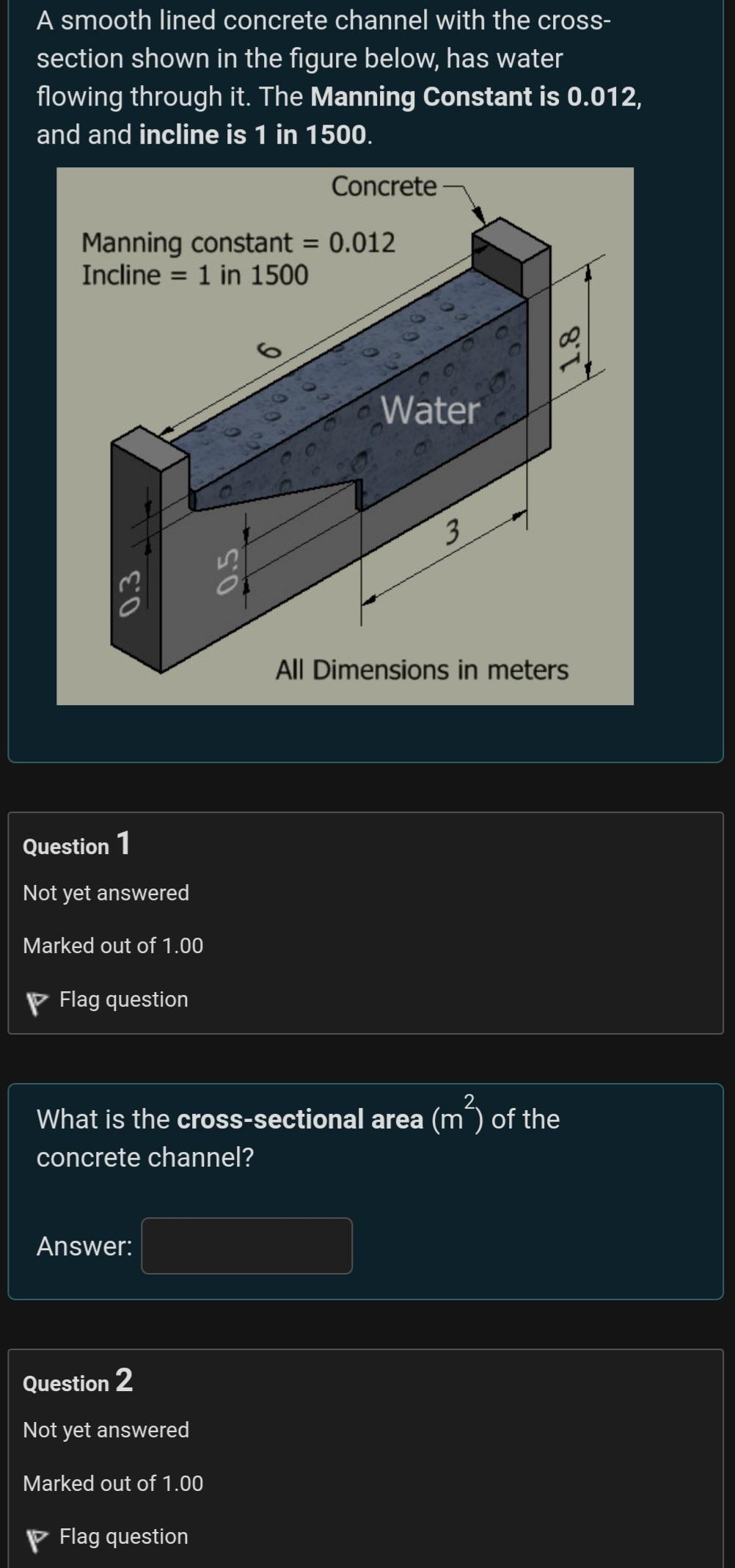 Solved A smooth lined concrete channel with the cross- | Chegg.com
