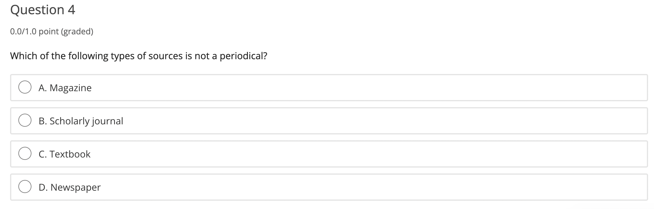 Solved Question 1 0.0/1.0 point (graded) Which of the | Chegg.com