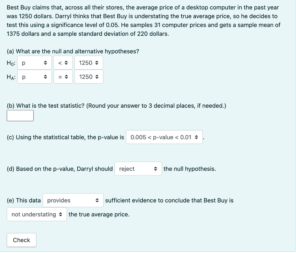 Solved Best Buy claims that, across all their stores, the | Chegg.com