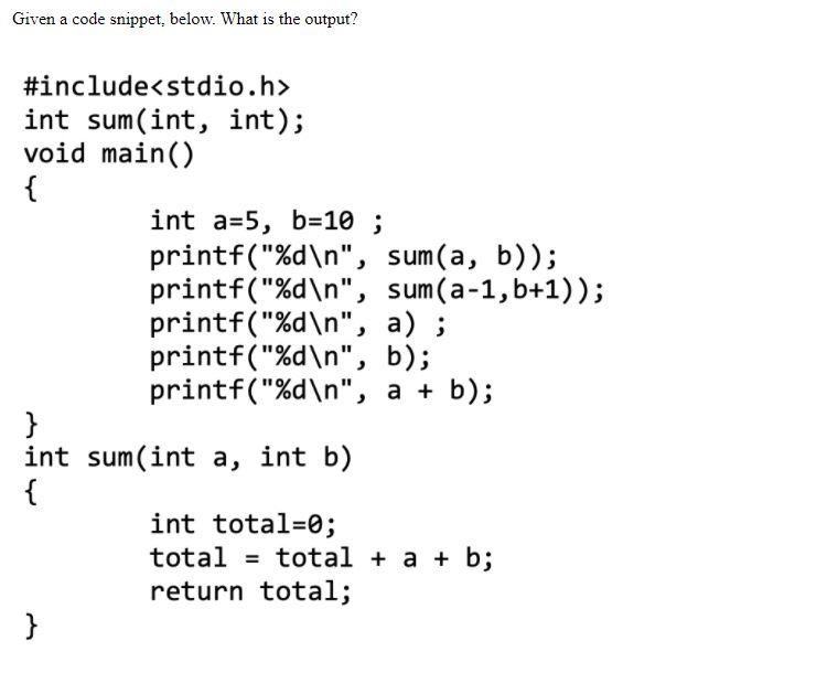 Solved Determine the output generated by the partial C code | Chegg.com