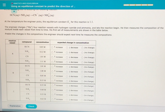 Solved KINETICS AND EQUILIBRIUM Using an equilibrium | Chegg.com