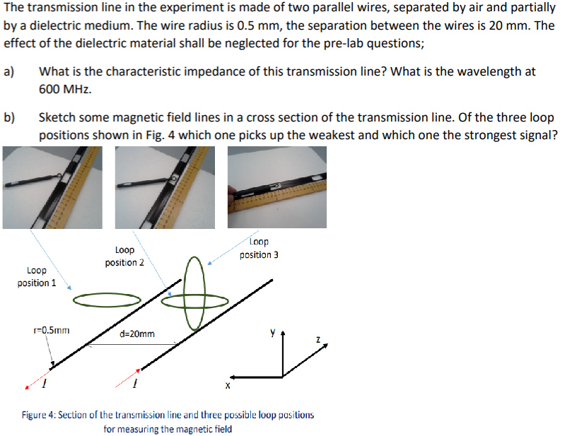 Solved The transmission line in the experiment is made of | Chegg.com