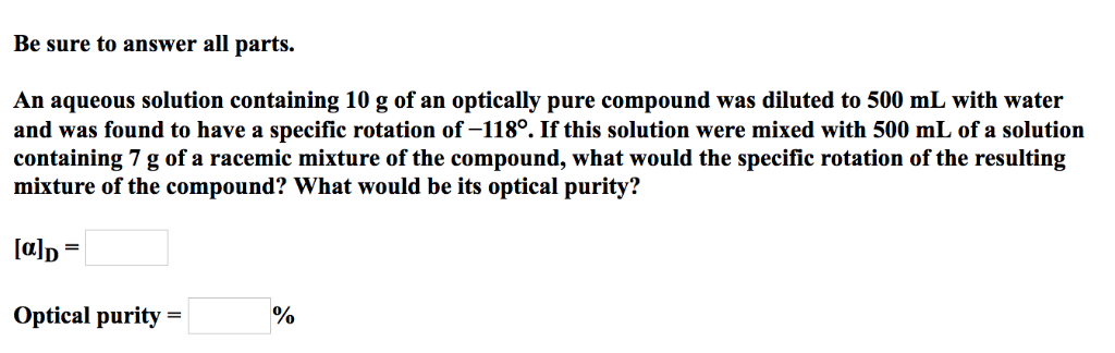 Solved Be sure to answer all parts. An aqueous solution | Chegg.com