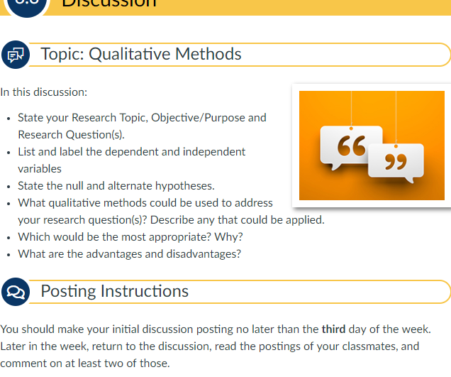 Solved Topic: Qualitative Methods In this discussion . State | Chegg.com