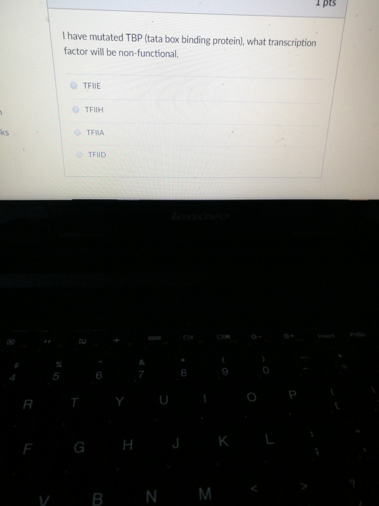 Solved pts I have mutated TBP (tata box binding protein), | Chegg.com