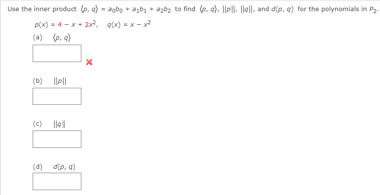 Solved Use the inner product p, | Chegg.com
