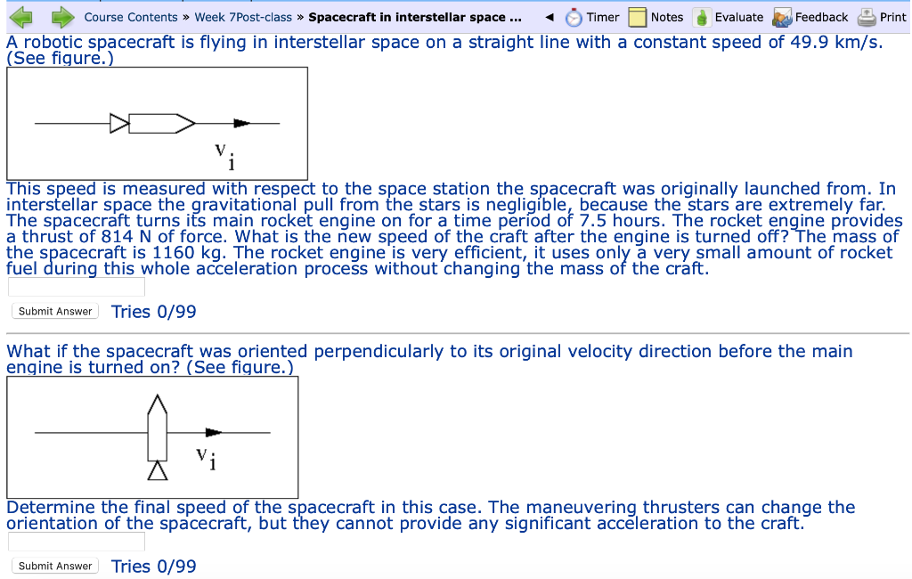 Solved Course Contents > Week 7Post-class » Spacecraft in | Chegg.com