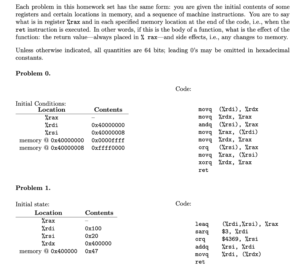Each problem in this homework set has the same form: | Chegg.com