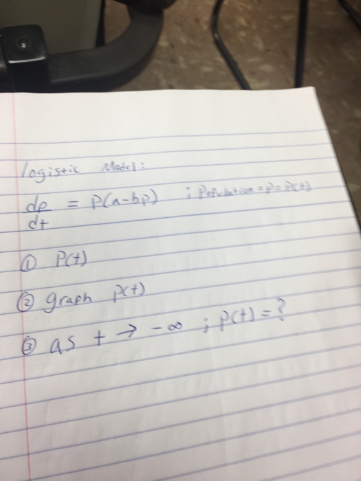Solved Logistic model: dp/dt = P(a - bp): p(t) graph p(T) | Chegg.com