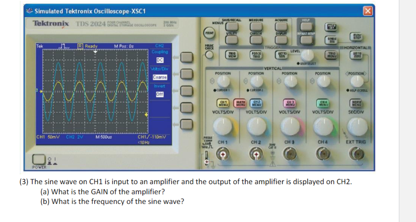 Solved Simulated Tektronix Oscilloscope-XSC1 Tektronix TDS | Chegg.com