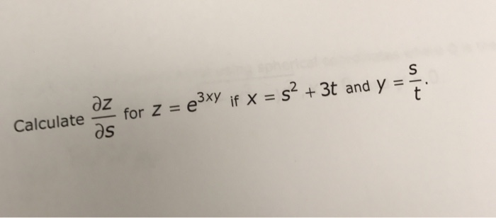 Solved Calculate partial differential z/partial differential | Chegg.com