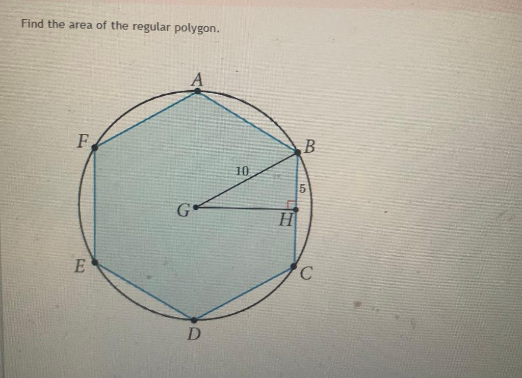 Solved Find the area of the regular polygon. | Chegg.com