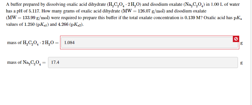 Solved A buffer prepared by dissolving oxalic acid dihydrate | Chegg.com