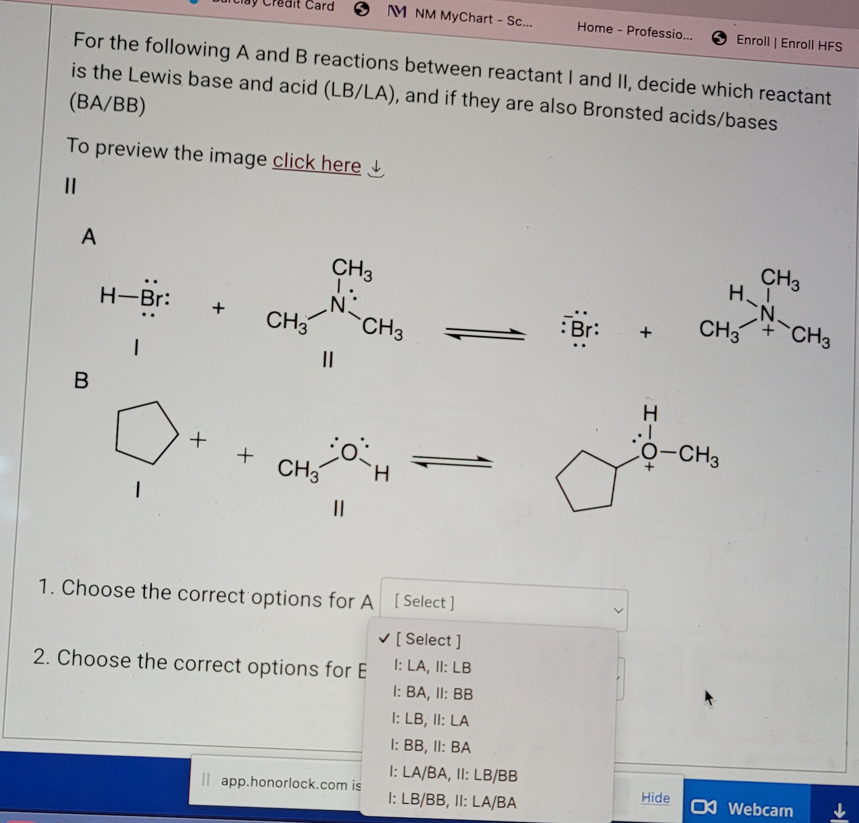 For the following A and B reactions between reactant | Chegg.com