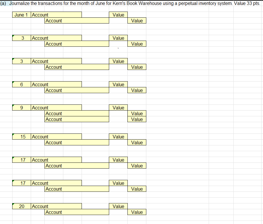 Solved (b) Journalize the transactions for the month of June | Chegg.com
