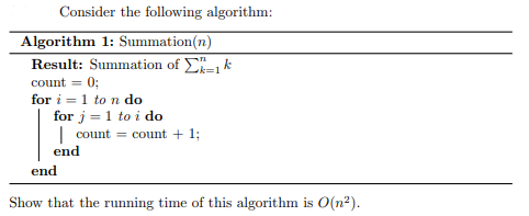 Solved Consider the following algorithm: Algorithm 1: | Chegg.com