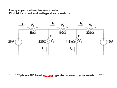 Solved Using superposition theorem to solve- Find ALL | Chegg.com