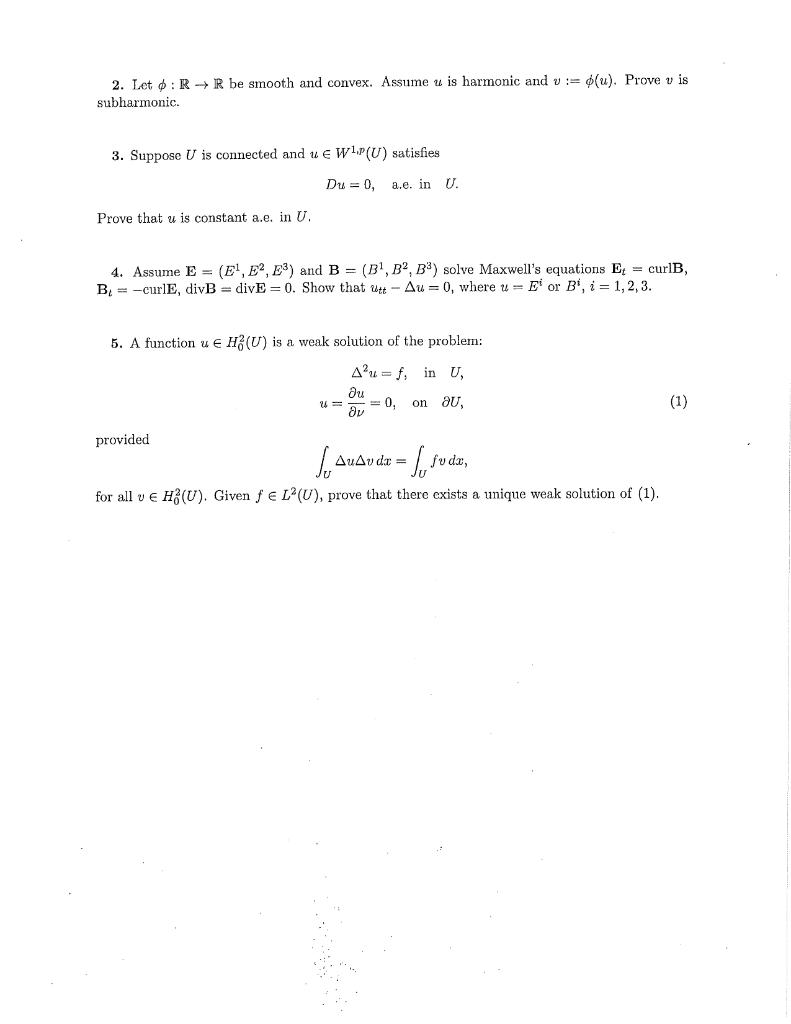 2. Let ϕ:R→R be smooth and convex. Assume u is | Chegg.com