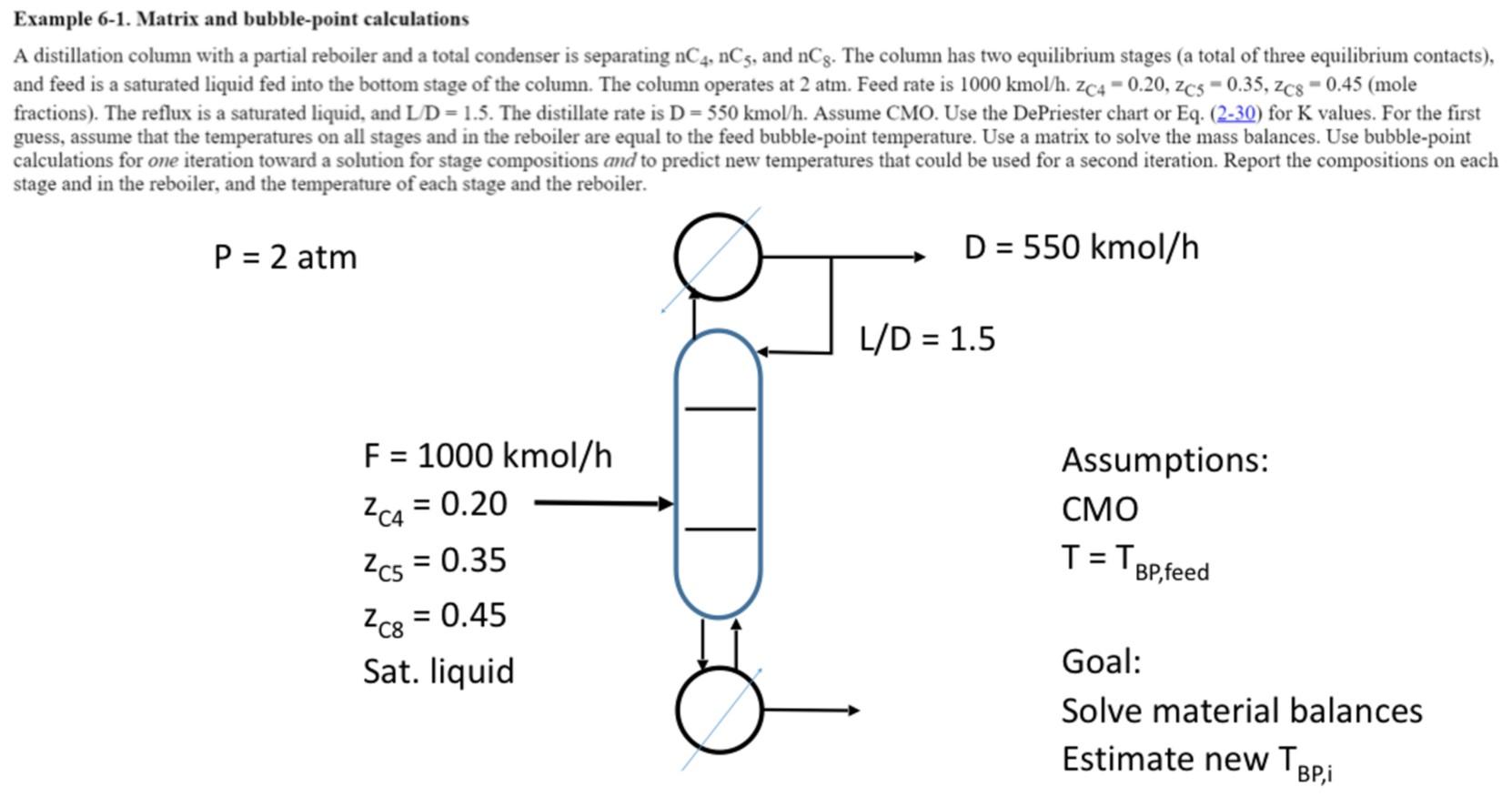 1) (20 pt) Repeat the material balance distillation | Chegg.com