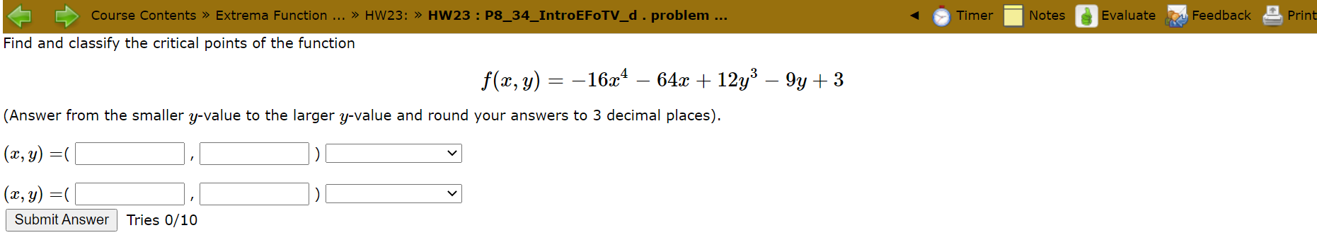 Solved Timer Notes Evaluate Ou Feedback Print Course 4925