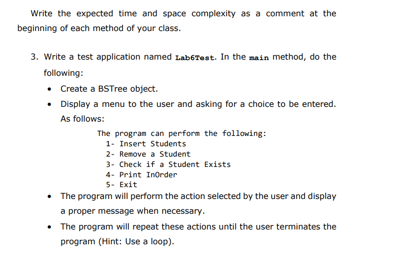 Solved Write the expected time and space complexity as a | Chegg.com