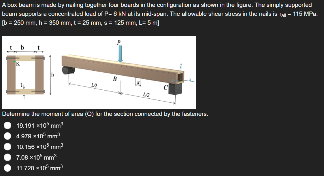 Solved A box beam is made by nailing together four boards in | Chegg.com
