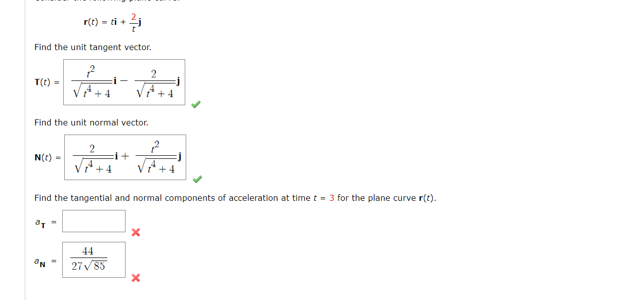 Solved r(t)=ti+t2j Find the unit tangent vector. | Chegg.com