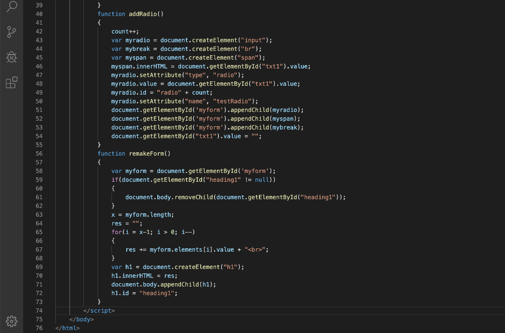 Javascript Practice Adding And Removing Elements Chegg