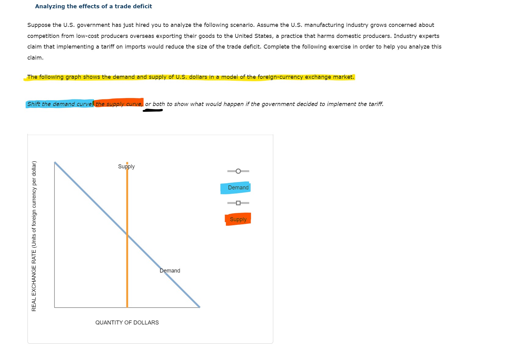 Solved Analyzing the effects of a trade deficit Suppose the | Chegg.com