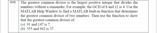 Solved 3[201 The greatest common divisor is the largest | Chegg.com