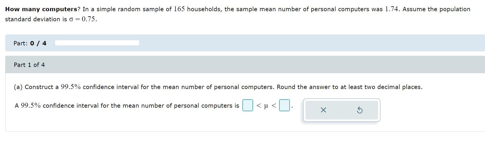 Solved How many computers? In a simple random sample of 165 | Chegg.com