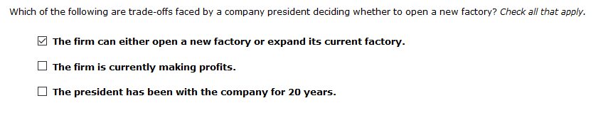 Solved Which of the following are trade-offs faced by a | Chegg.com