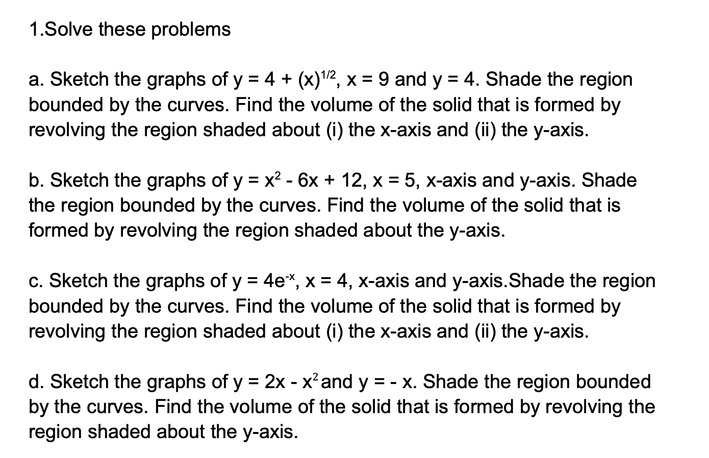 Solved 1.Solve these problems = a. Sketch the graphs of y = | Chegg.com