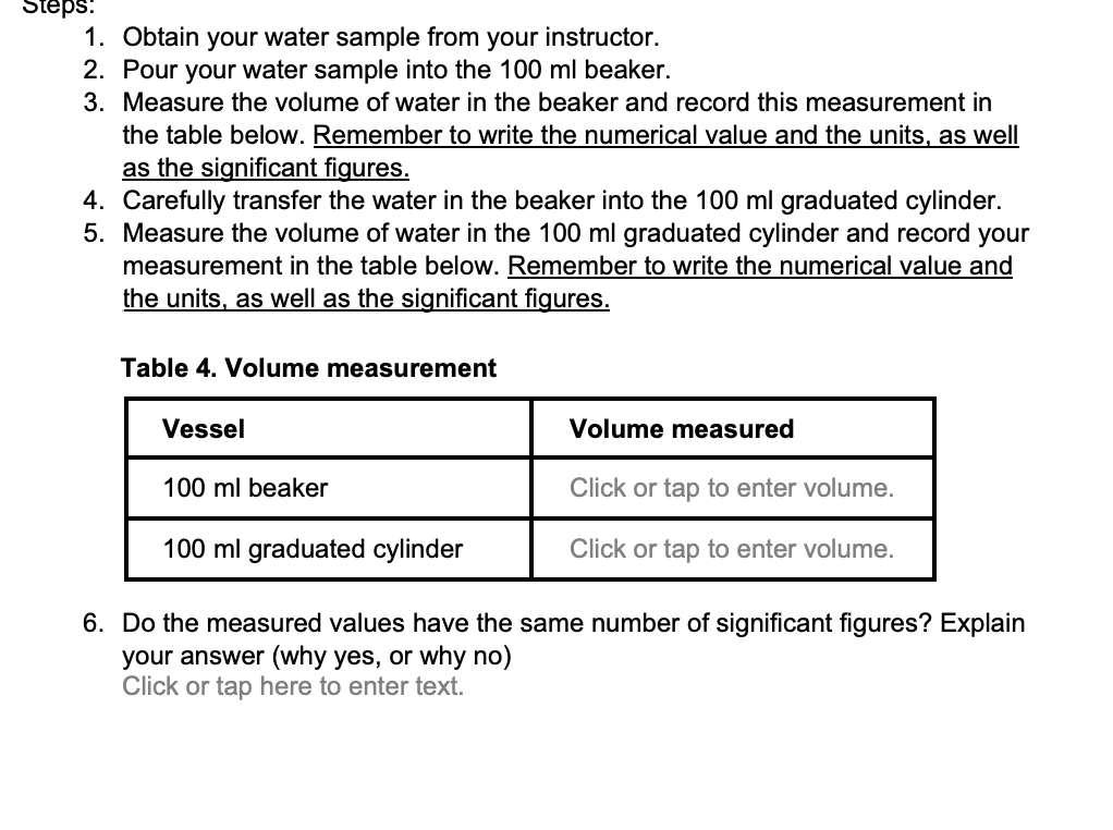 Solved 1. Obtain your water sample from your instructor. 2. | Chegg.com