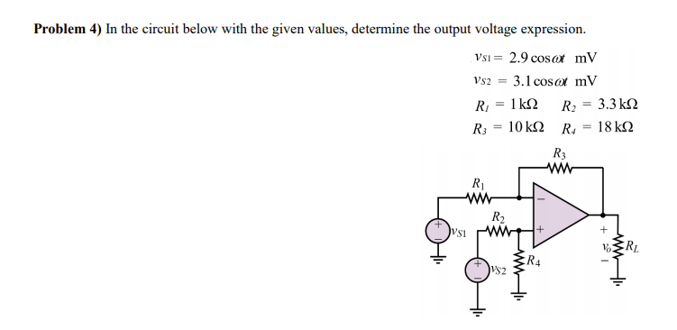 Solved Problem 4) In the circuit below with the given | Chegg.com