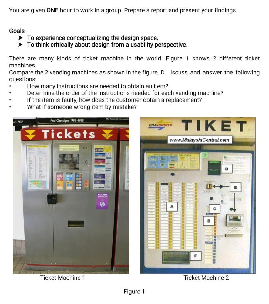 You are given ONE hour to work in a group. Prepare a | Chegg.com