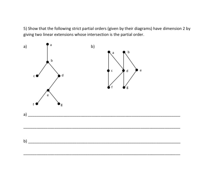 5) Show that the following strict partial orders | Chegg.com