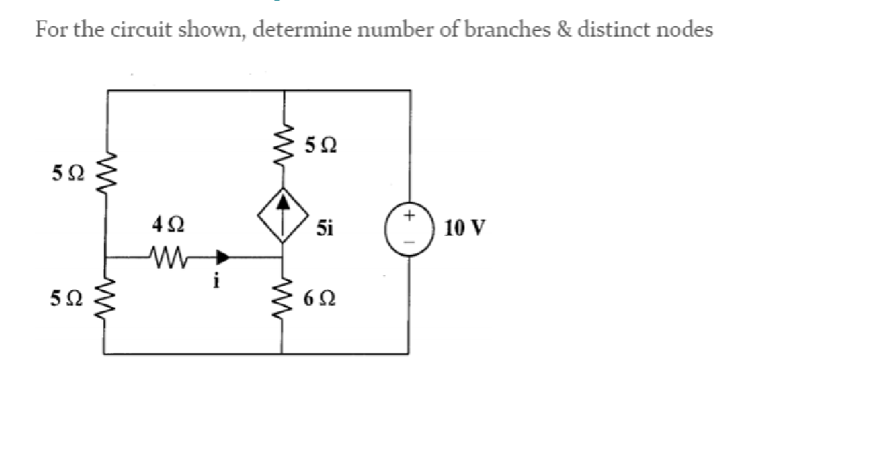 Solved For the circuit shown, determine number of branches & | Chegg.com