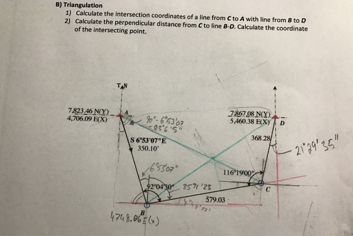 Solved Calculate the intersection coordinates of a line from | Chegg.com