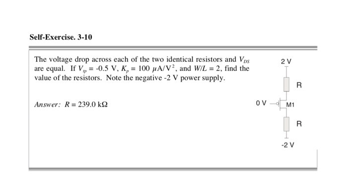Solved Self-Exercise. 3-10 The voltage drop across each of | Chegg.com