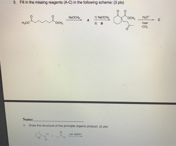 Solved 3. Fill in missing reagents (A-C) in the following | Chegg.com