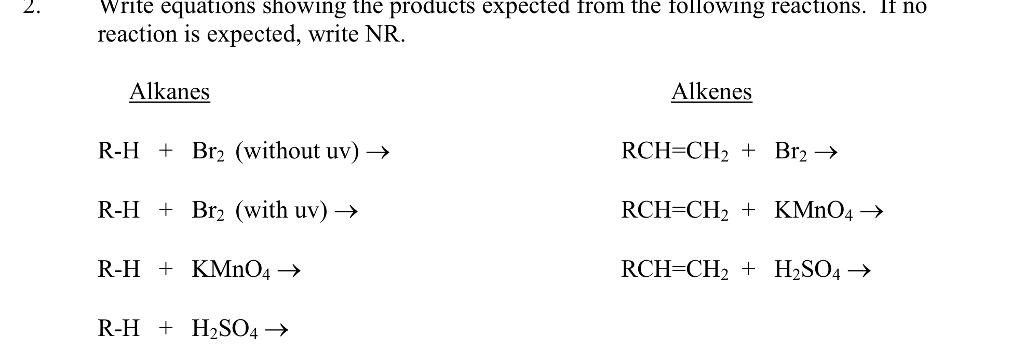 Solved Write equations showing the products expected from | Chegg.com