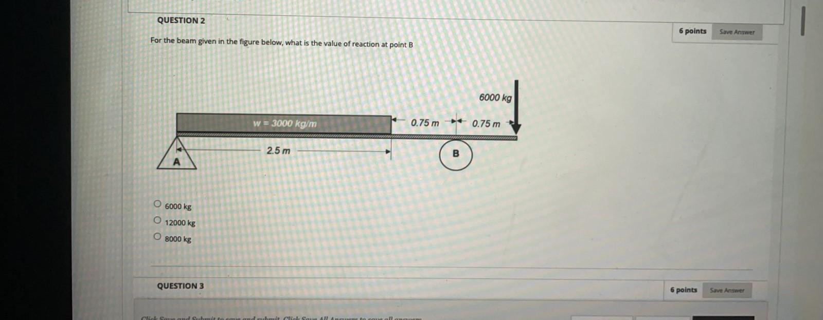 Solved QUESTION 2 6 points Save Answer For the beam given in | Chegg.com