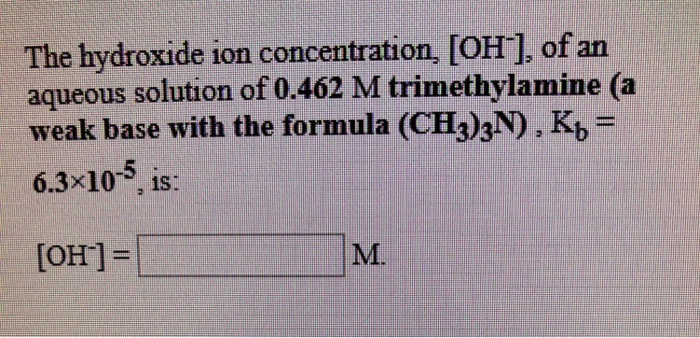 The hydronium ion concentration of an aqueous | Chegg.com