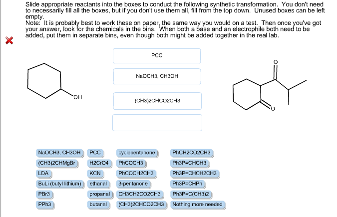 Solved Slide appropriate reactants into the boxes to conduct | Chegg.com