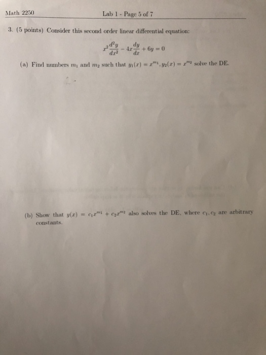 Solved Math 2250 Lab 1 Page 5 Of 7 3 5 Points Consider