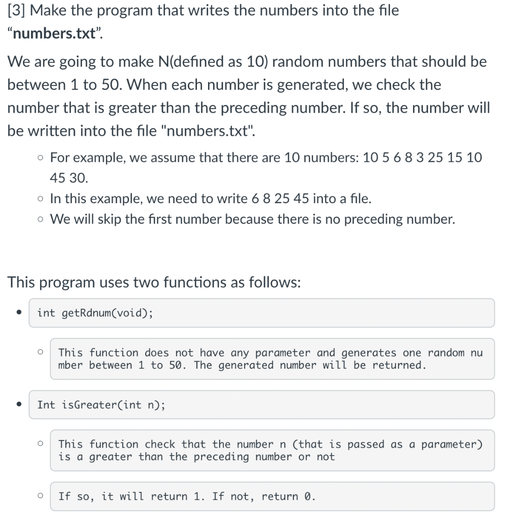 Solved 3 Make The Program That Writes The Numbers Into The 4856