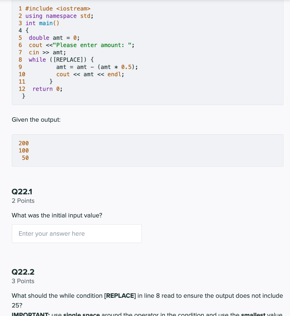 Solved 1 #include 2 using namespace std; 3 int main() 4 { 5 | Chegg.com